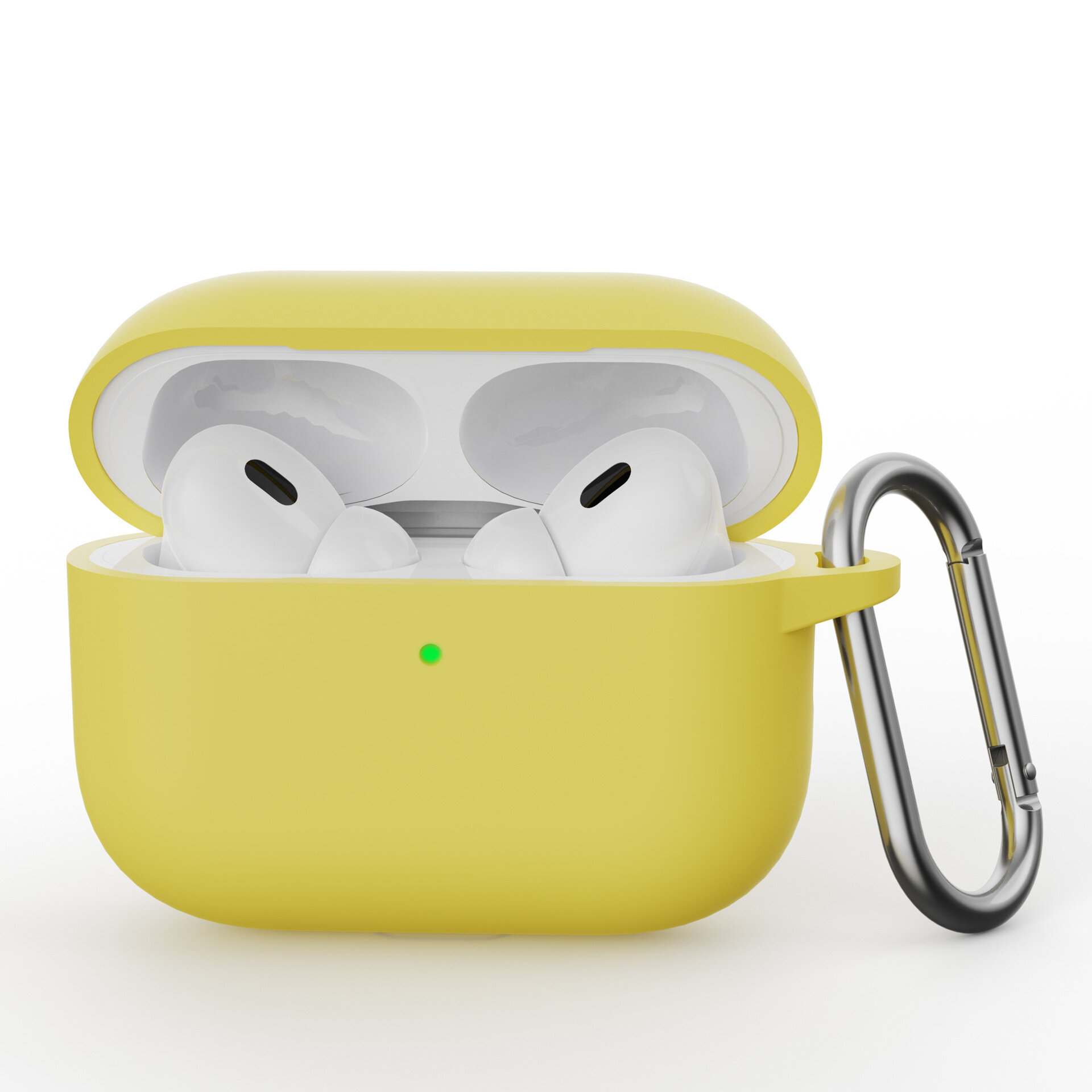 Прочный силиконовый чехол для AirPods Pro 3 с встроенным крючком, толщиной 2 мм, прочная защита сплошного цвета - желтый