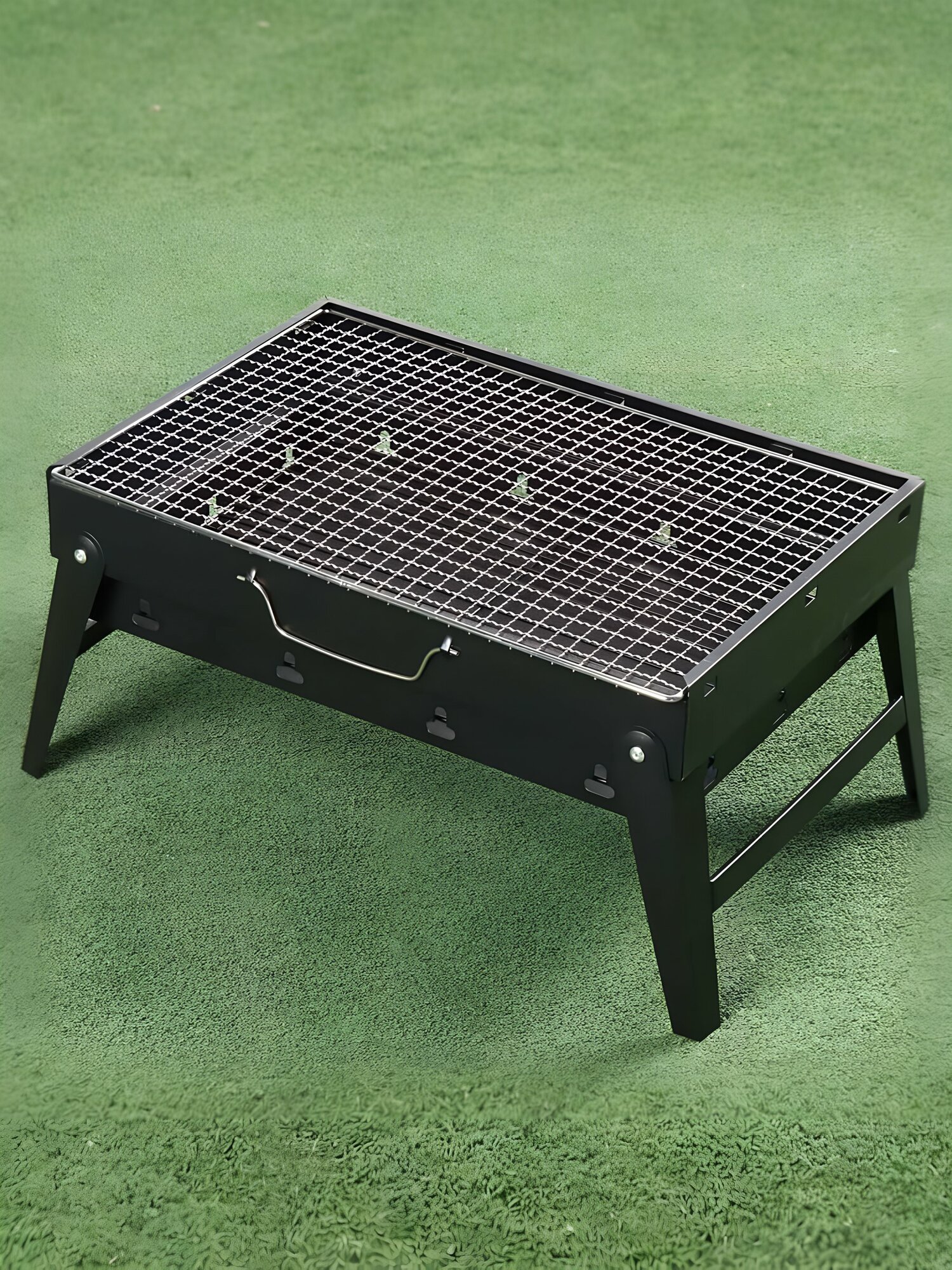 Мангал разборный переносной 430х280х225 мм со стальной решеткой для дачи и пикника, сталь, артикул T2022-7064
