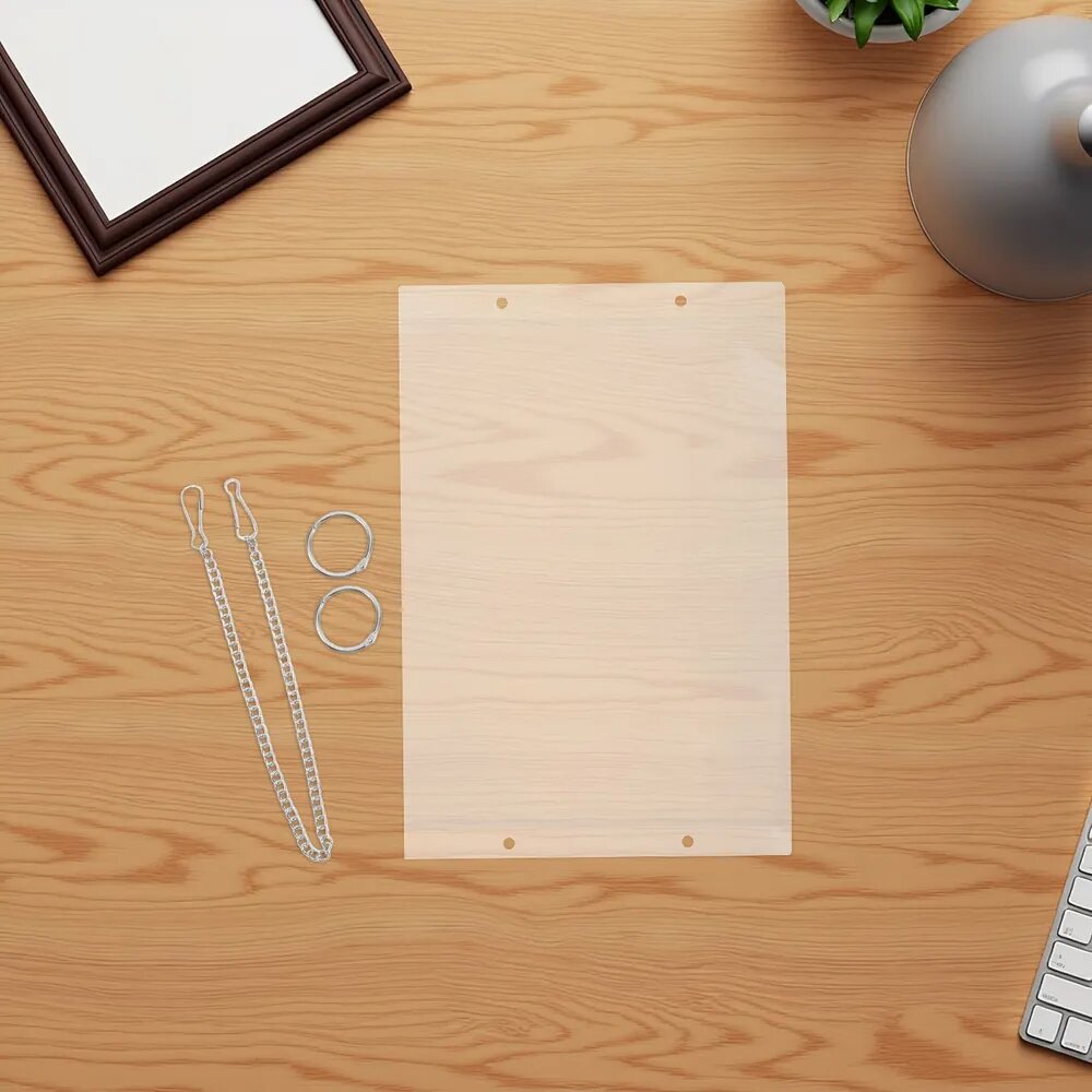 Прозрачный подвесной органайзер для ценников с цепочкой из железа и пластика