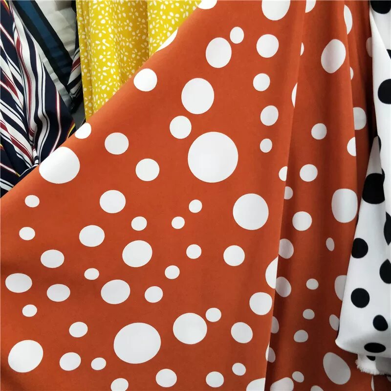 Ткань с крупным и мелким принтом в горошек, непрозрачная, для детской одежды, нарядов для родителей и детей, сарафанов