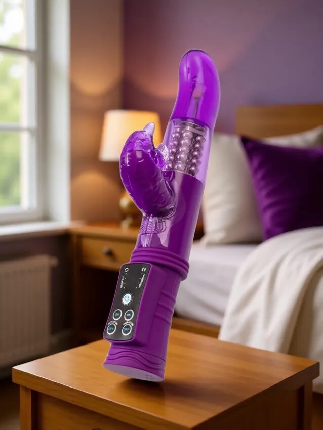 Вибратор с клиторальным стимулятором A-Toys by TOYFA High-Tech fantasy, TPR, фиолетовый, 22,5 см