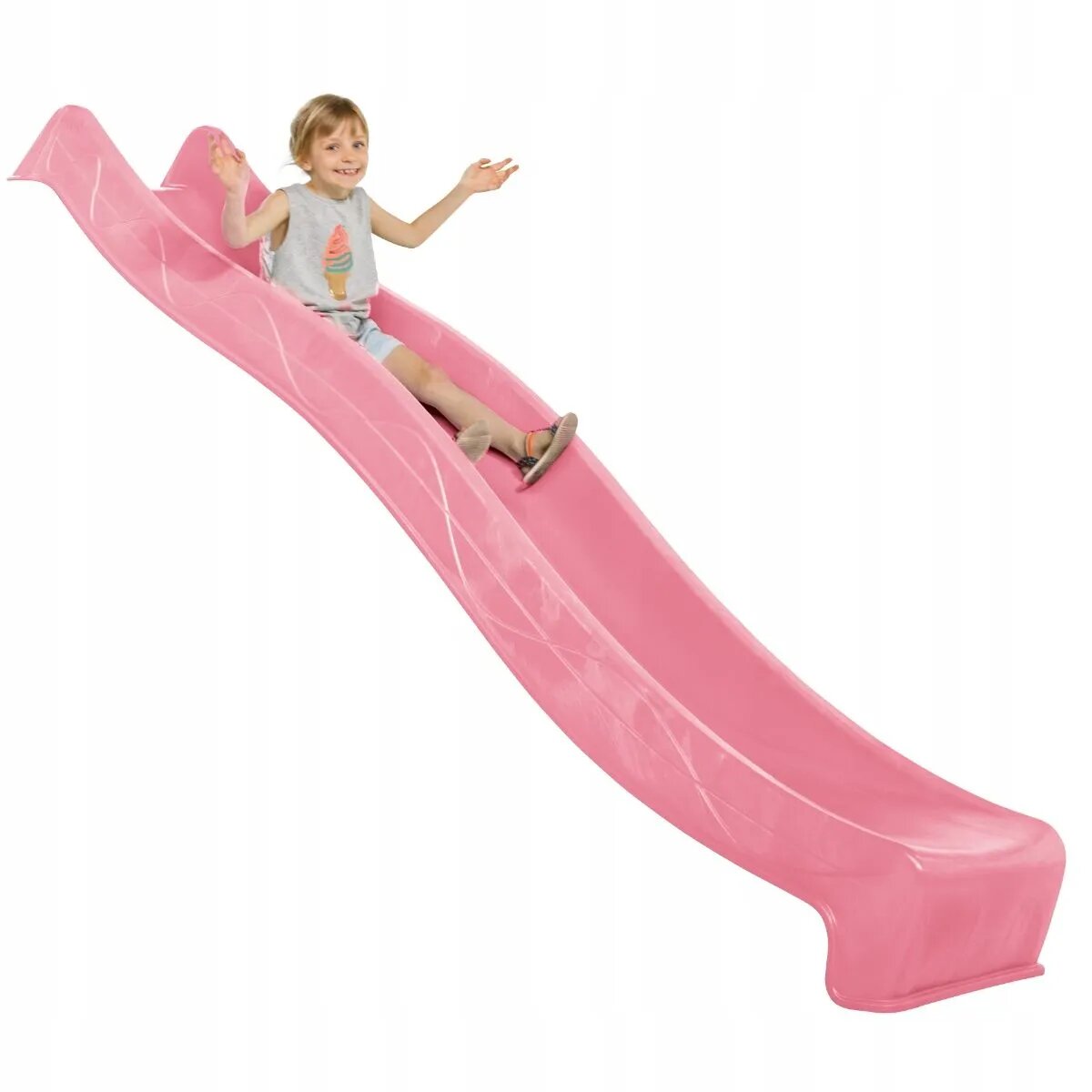 Скат пластиковый для детской гори 3м, с подключением воды, Розовый