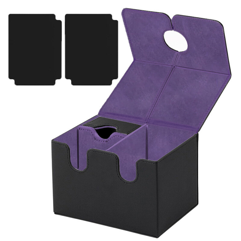 Коробка для хранения карт Commander, вмещает более 160 карт в двойных протекторах, портативная коробка для карт из искусственной кожи, коробка для колоды, коробка для карточных игр MTG.