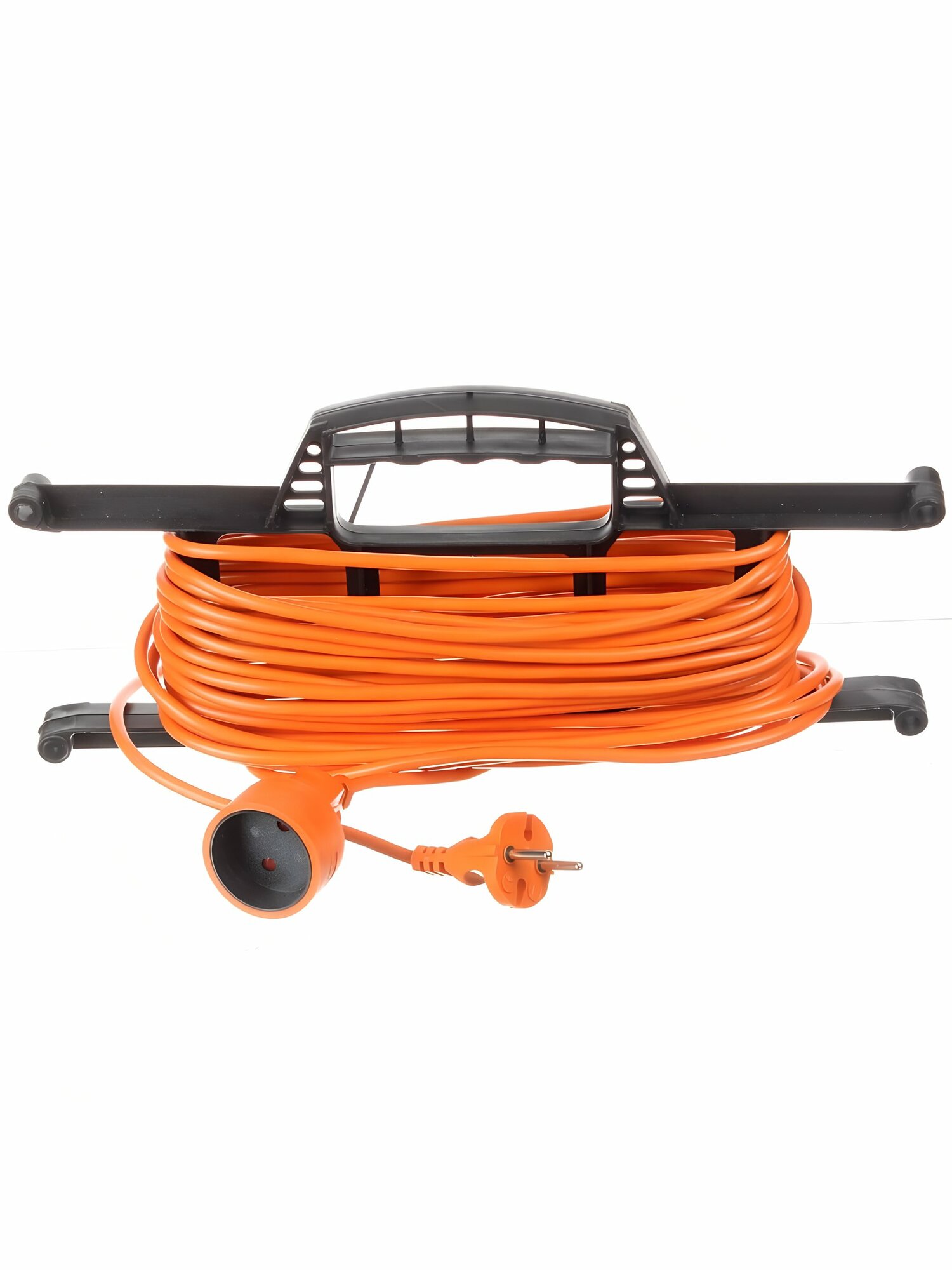 Удлинитель на рамке Jett 10 метров, 1 гнездо, сечение 2х0.75 мм², ПВС, без заземления, оранжевый, для дома и дачи