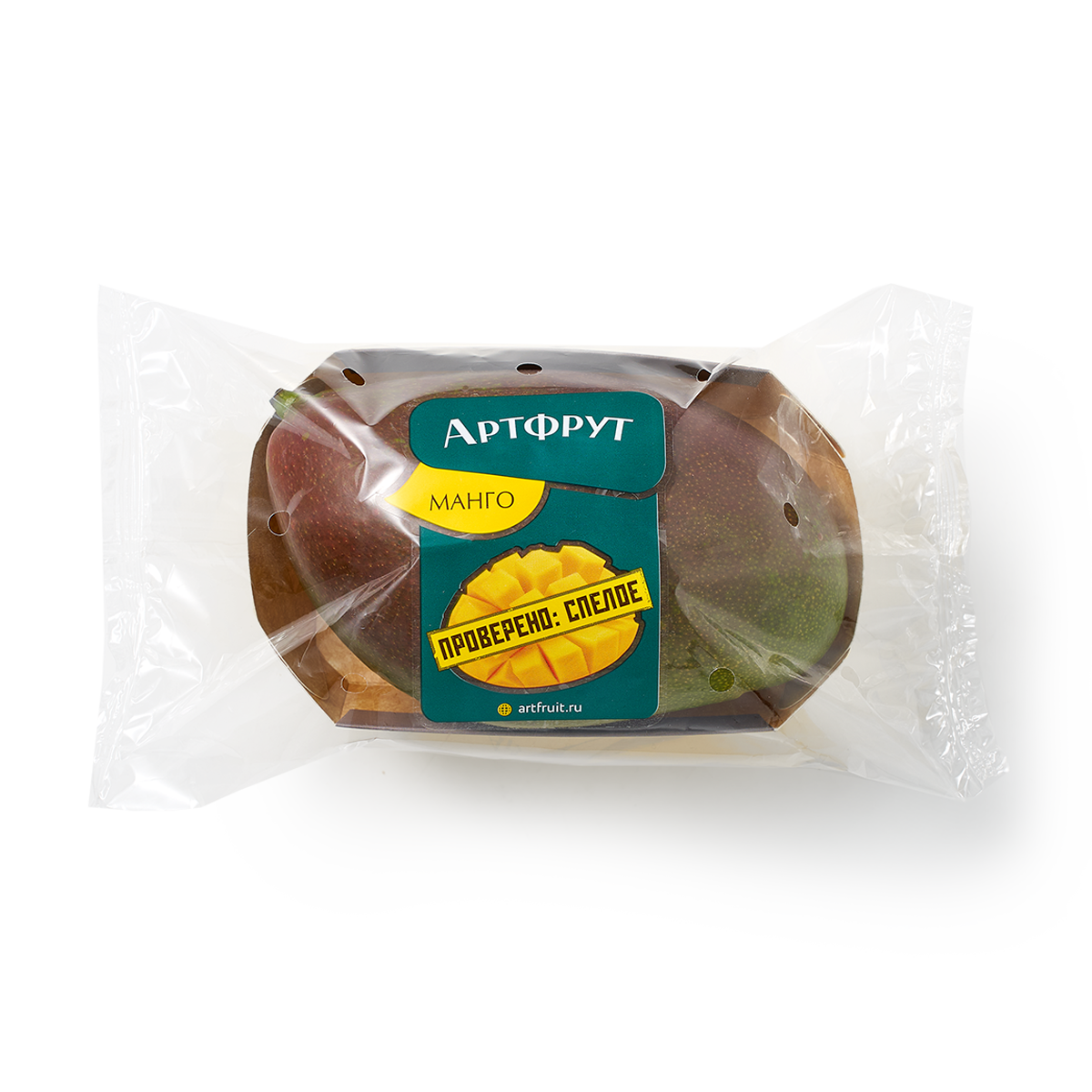 Манго «Артфрут», спелое, цельное, 1 штука, на подложке, 400 грамм — фото 1
