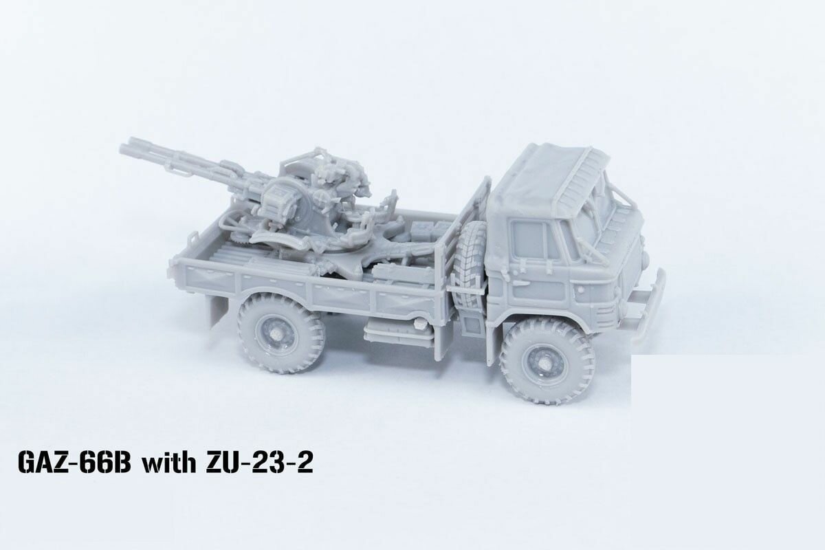ГАЗ-66 Шишига + ЗУ 23-2. Масштабная модель 1:72.
