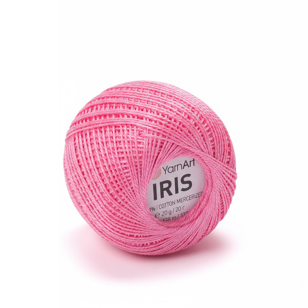 Пряжа для вязания YarnArt Iris 915 ярко-розовый 2 шт 20 гр/138 м 100% мерсеризованный хлопок