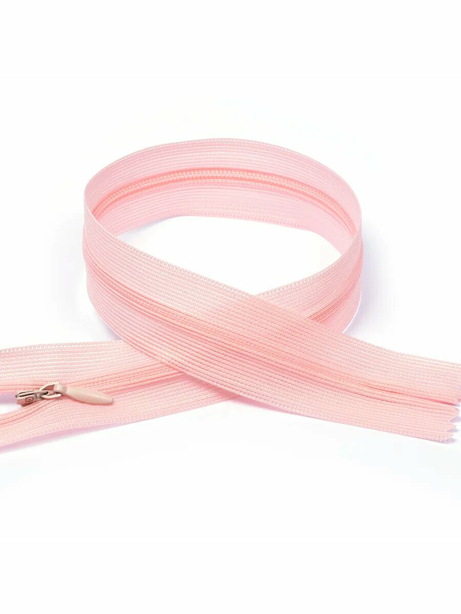 Молния пласт. потайная №3 20см н/р цв. F136 розовый уп.50шт