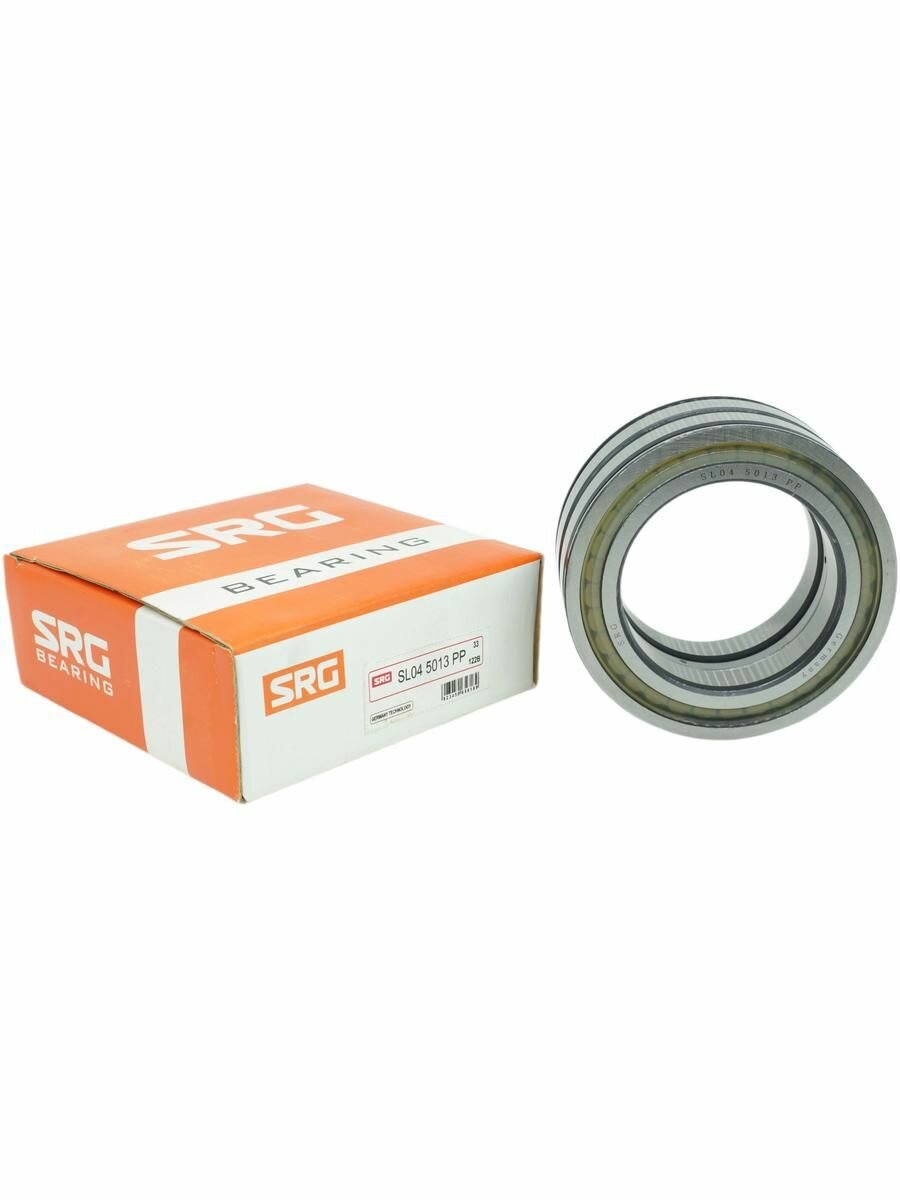 Подшипник роликовый SL04 5013PP SRG (65x100x46 мм), двухрядный бессепараторный с уплотнениями (NNF5013ADA-2LSV)