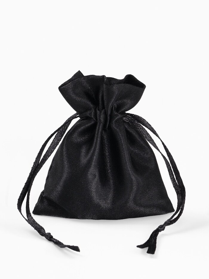 Набор подарочных атласных мешочков 50 шт. 7×7 см, чёрный