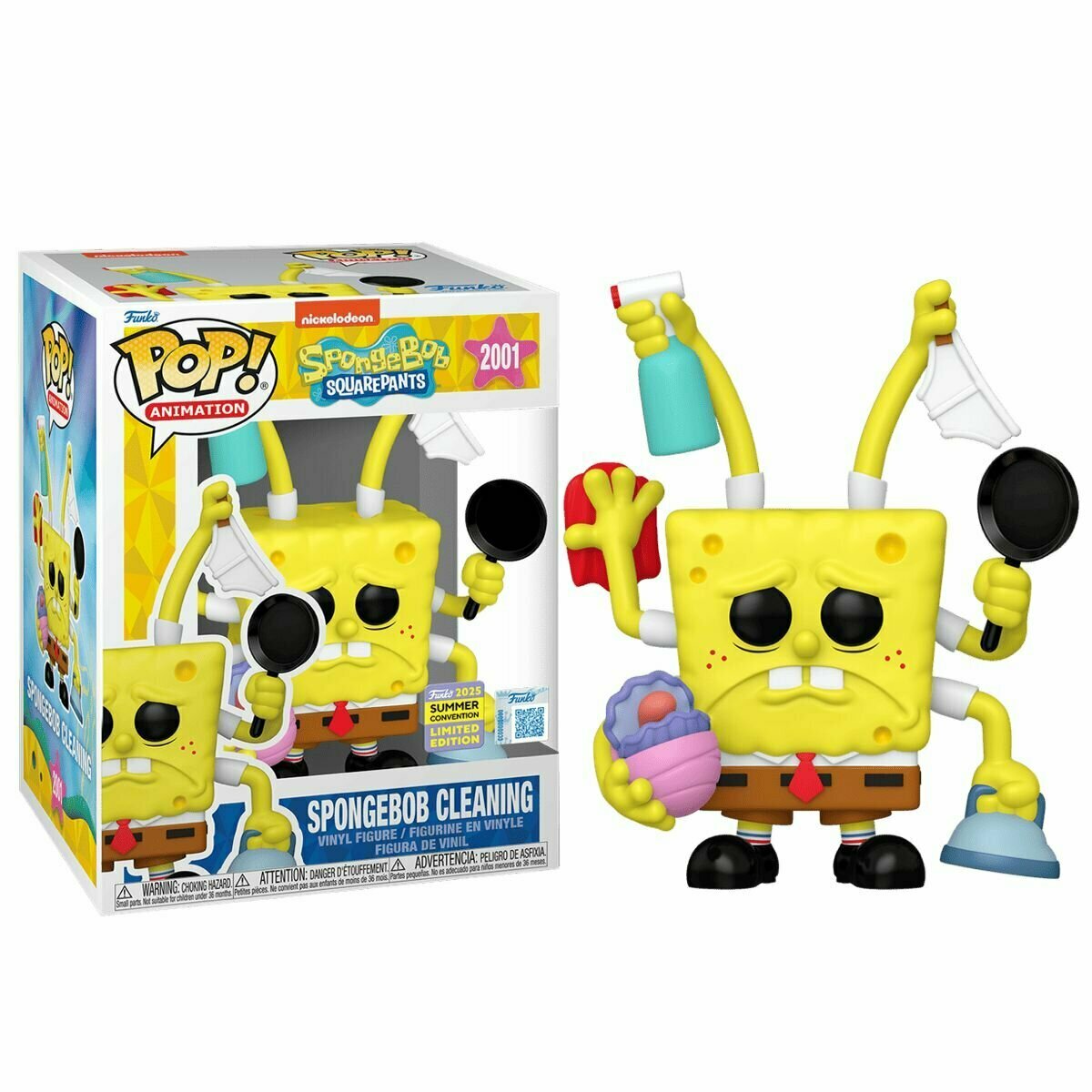 Фигурка Funko POP SpongeBob Cleaning Premium (Эксклюзив SDCC 2025) из мультика SpongeBob SquarePants / Губка Боб Квадратные Штаны, Фанко ПОП