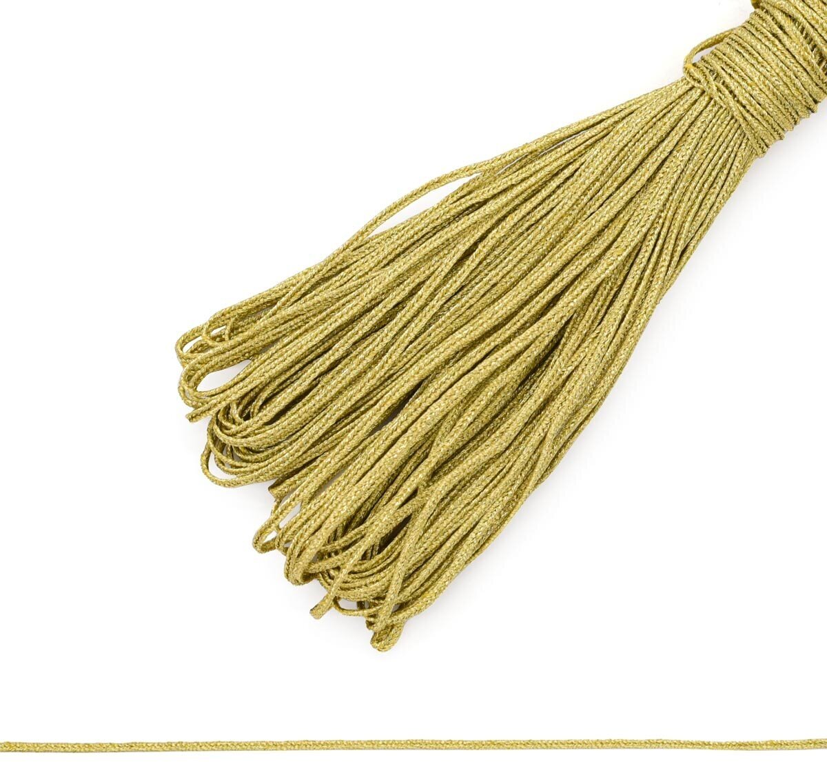 Шнур отделочный сутажный для шитья и рукоделия, 2мм*20м, (золото)