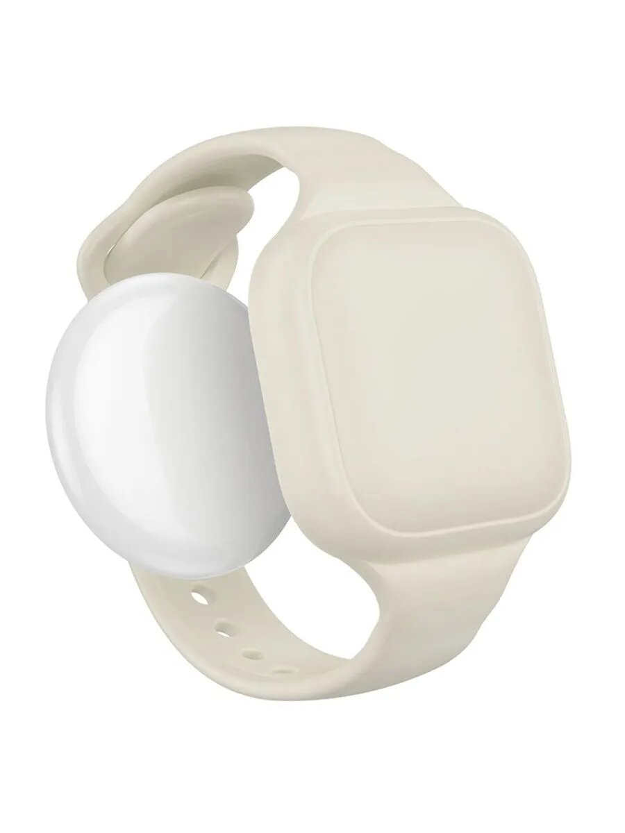 Беспроводная метка GPS трекер маячок AirTag Hoco E91E Tiger для iphone с белым ремешком