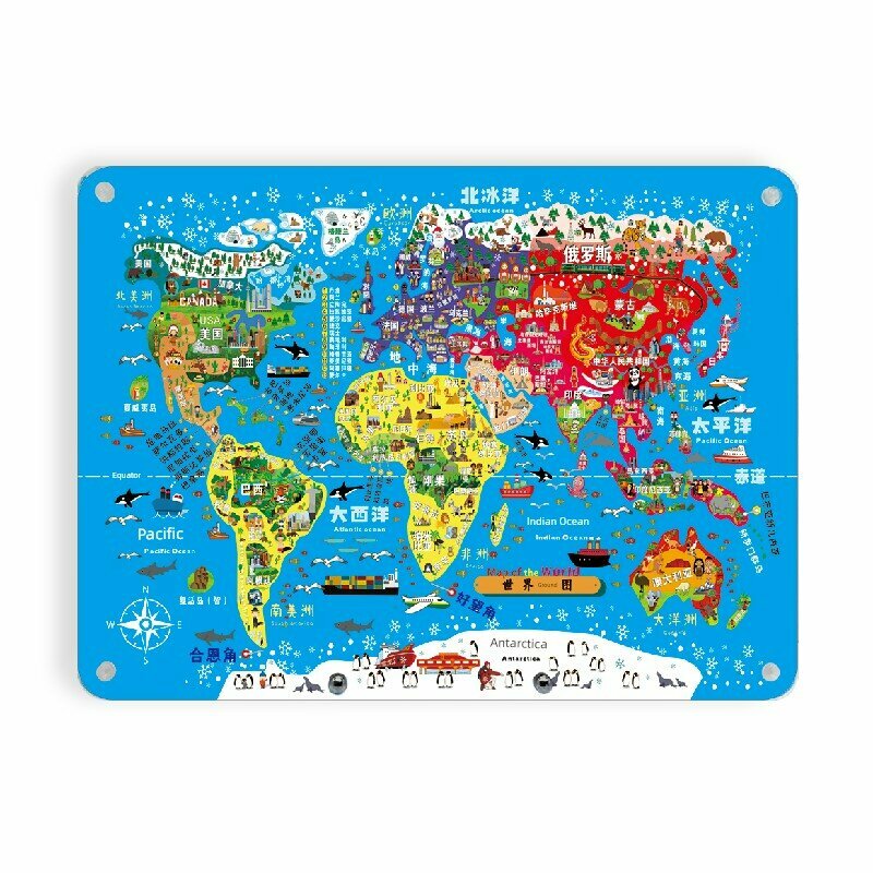 Головоломка с мировой картой для изучения географии — подробная карта мира с странами и материками