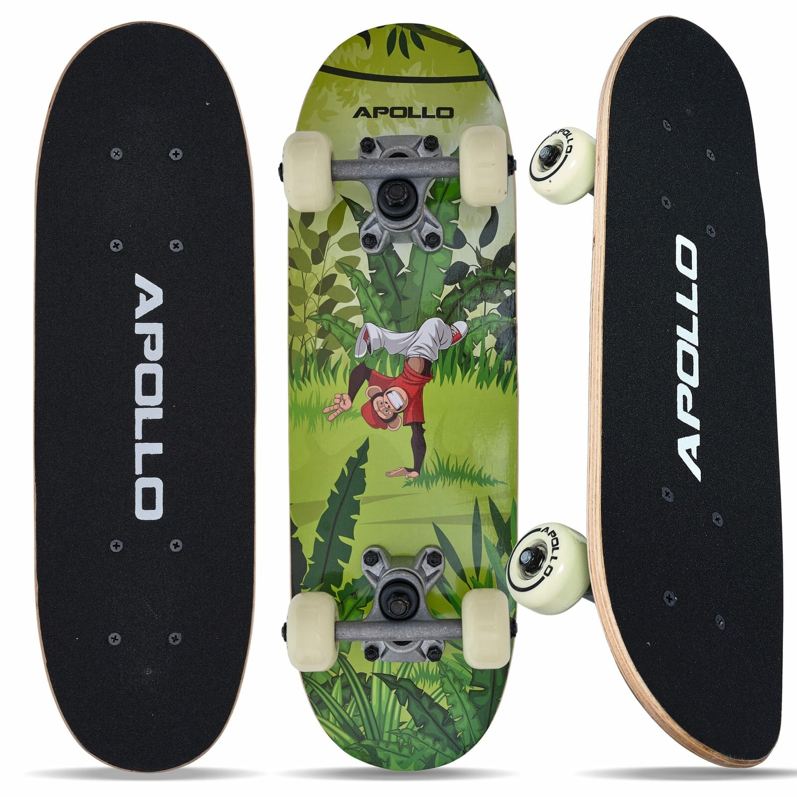DECATHLON скейтборд Apollo Monsterskate, зеленый, 51 см