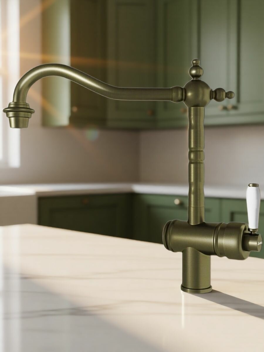 Кухонный смеситель SEAMAN Barcelone SSL-5077. BD (Bronze Dark - Тёмная бронза)