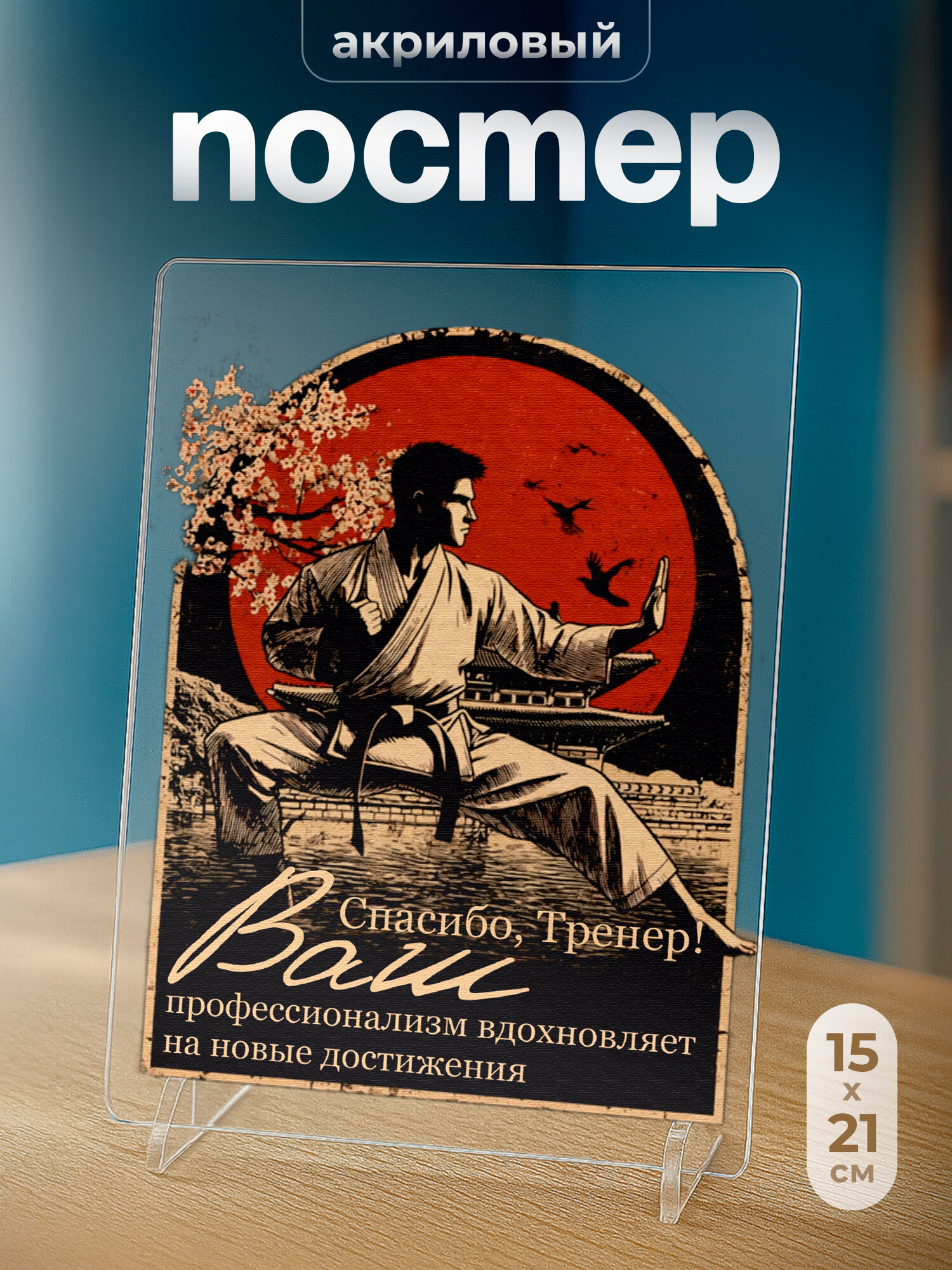 Постер акриловый подарок тренеру по кунг-фу