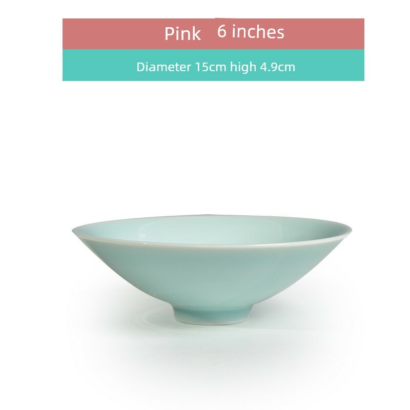 Керамическая миска Longquan Celadon розового цвета 6 дюймов для супа и лапши, 1 шт