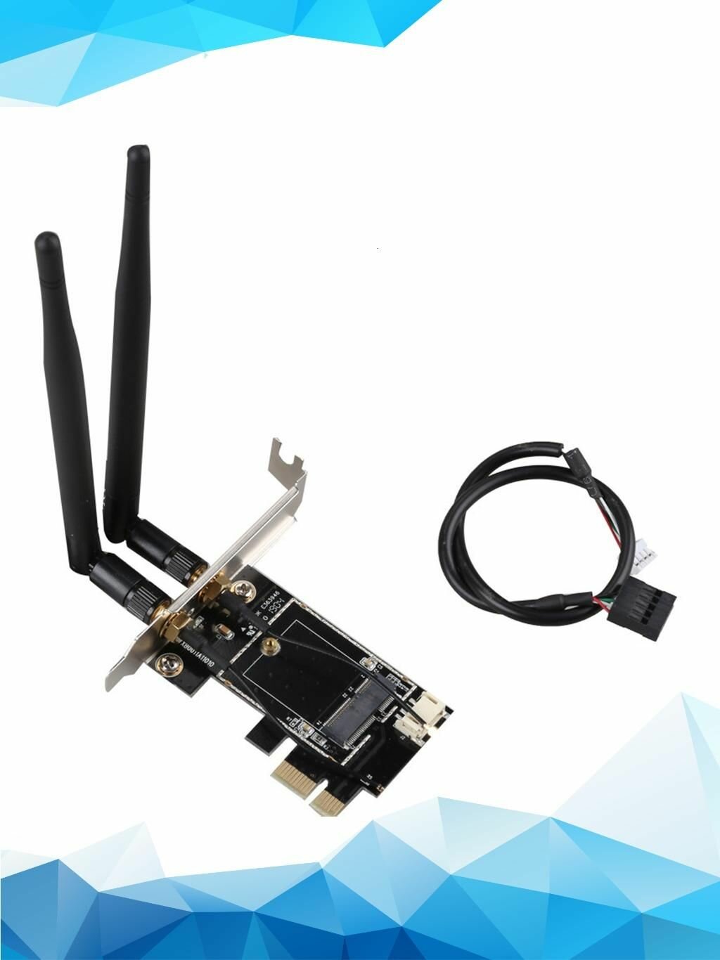 Адаптер PCIe-1x в NGFF-E-key для Wi-Fi, Черный