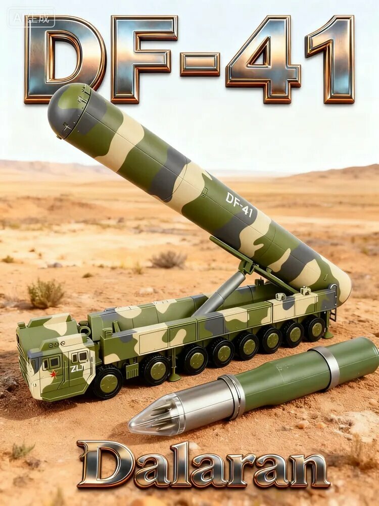 Ракетный пусковой автомобиль ДФ-41 (Дунфэн-41) МБР (Китай) 1:72 - Сборная модель без клея и окраски детальная Dalaran