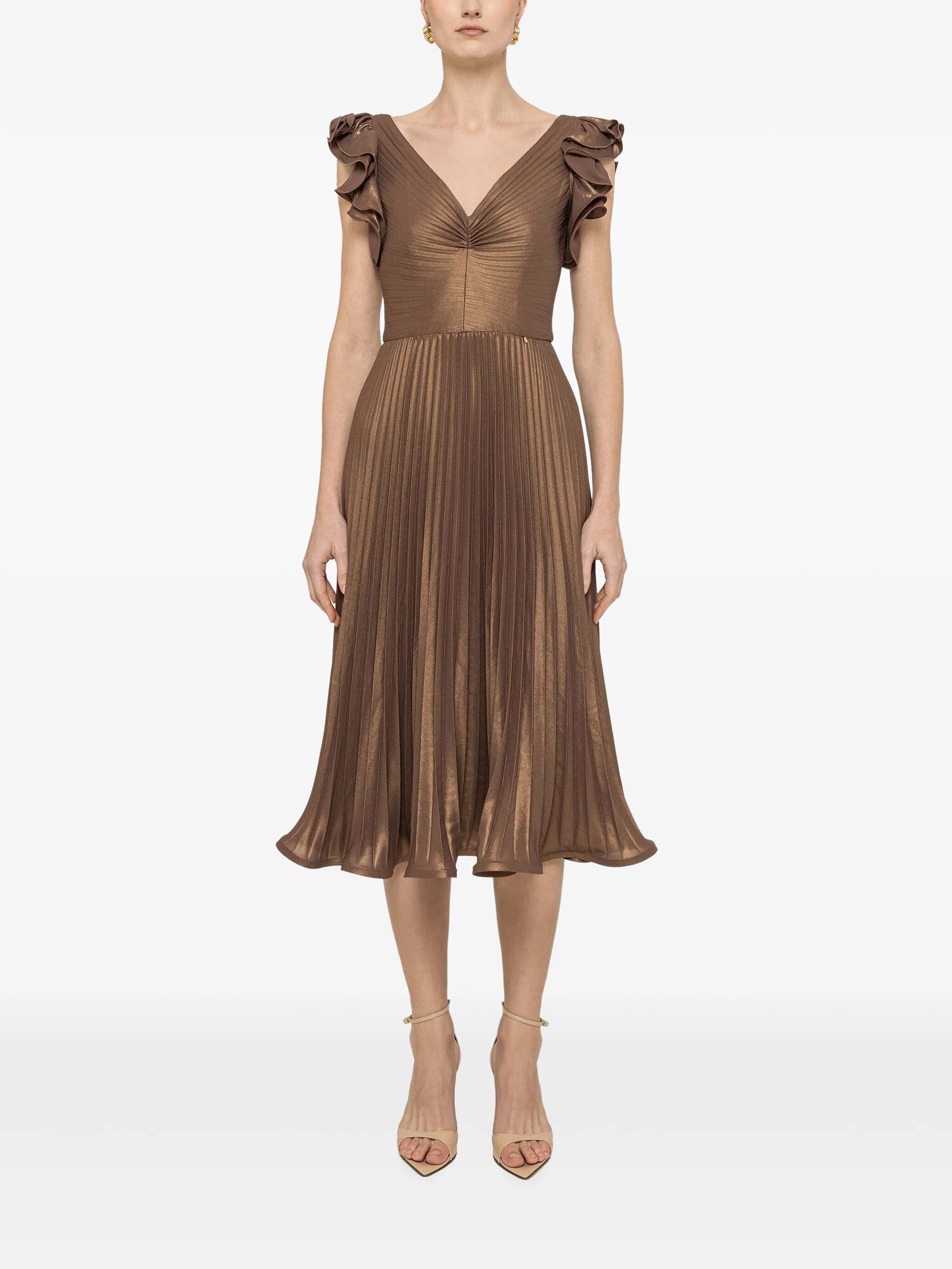 Платье Nissa Ruffled pleated midi dress, размер 46 — фото 1