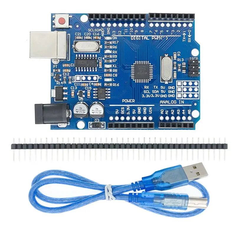 Arduino UNO R3 Blue с USB кабелем
