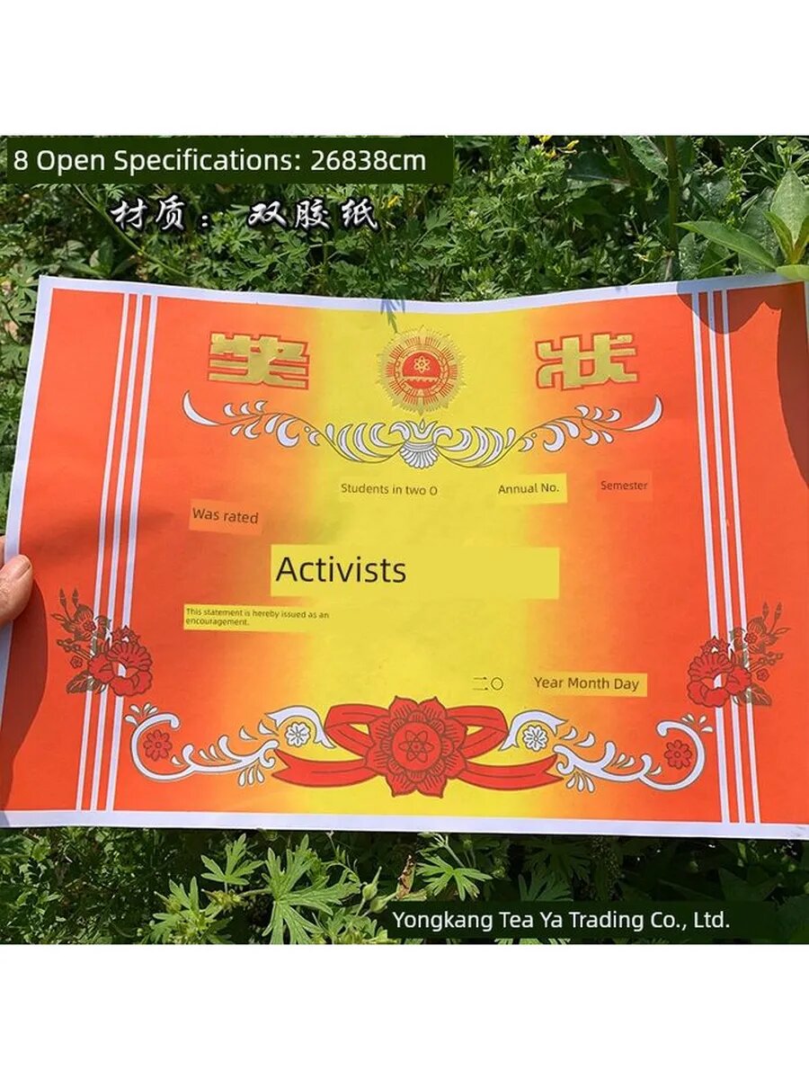 Похвальная грамота 8K (Активистам, 50 шт.)