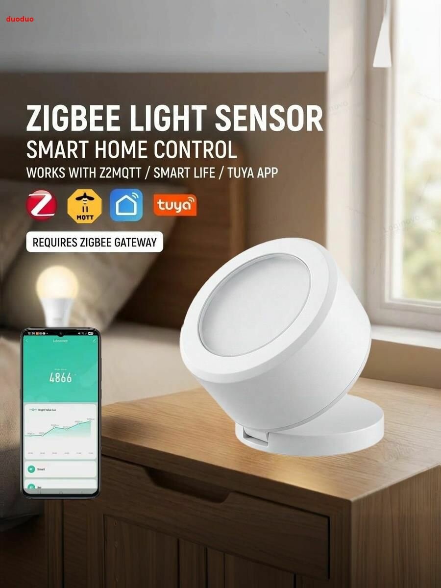 Датчик освещенности Zigbee, Домашняя автоматизация с подключением устройств Smart Life