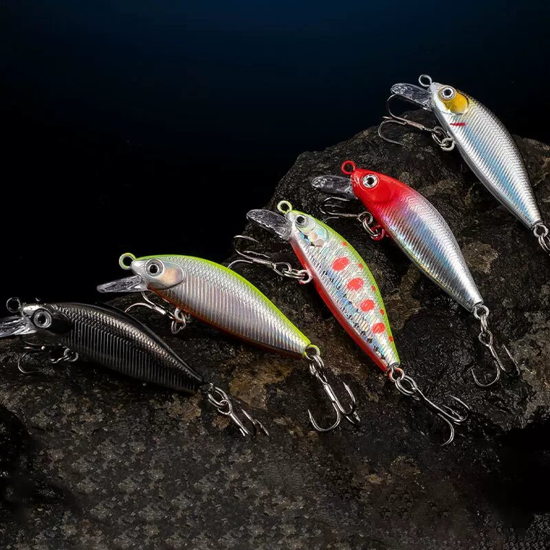 Микроприманка-минноу, медленно тонущая, для ловли форели в ручьях, красноокой рыбы, белоногой рыбы, с одинарным