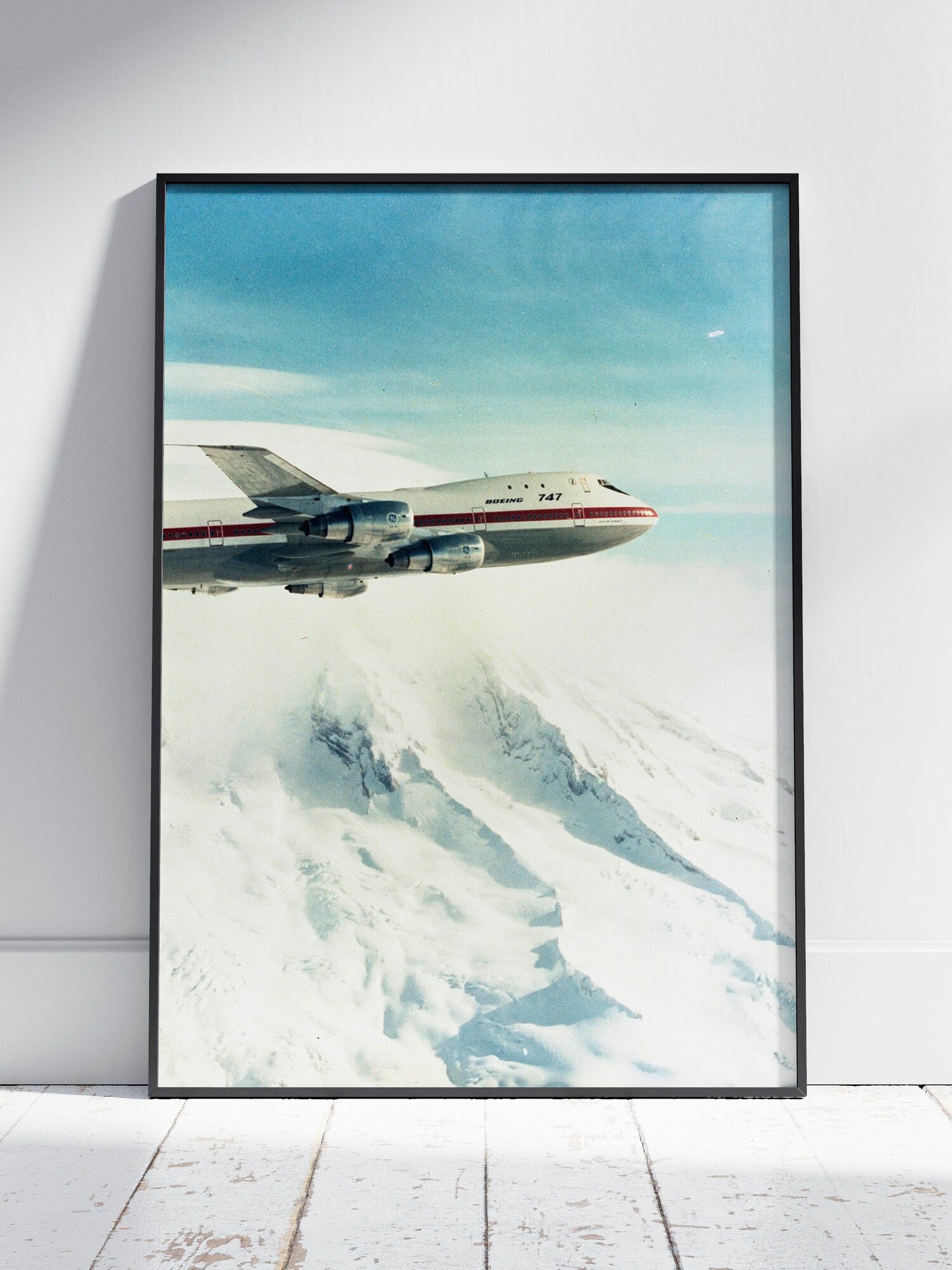 Плакат на стену для интерьера Техника и транспорт (Боинг 747 - Boeing 747 1) - Постер по транспорту формата A4 (21x30 см)