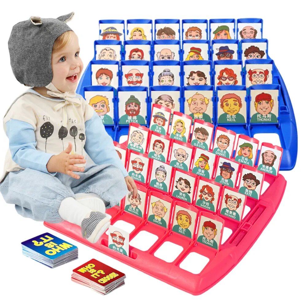 Настольная игра Угадай, кто я? для двоих, 96 карточек, развивающая логику и мышление