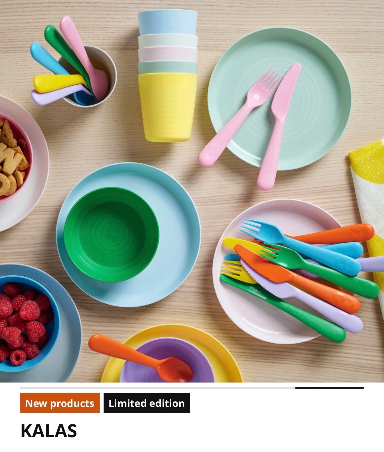 Набор посуды IKEA "KALAS", для детей, 36 предметов, разноцветный