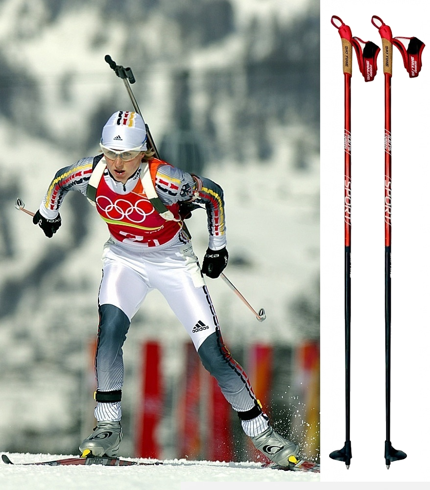 Палки SkiTime Sport 100% карбон Red (140)