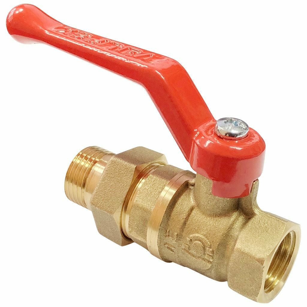 Кран для воды Valfex с американкой 1/2 дюйма прямой, ручка, артикул VF.225. LR1.012