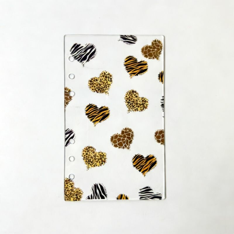 Прозрачная акриловая обложка А6 с леопардовым принтом, жесткая ламинированная обложка для кольцевого блокнота, альбом для фото DIY