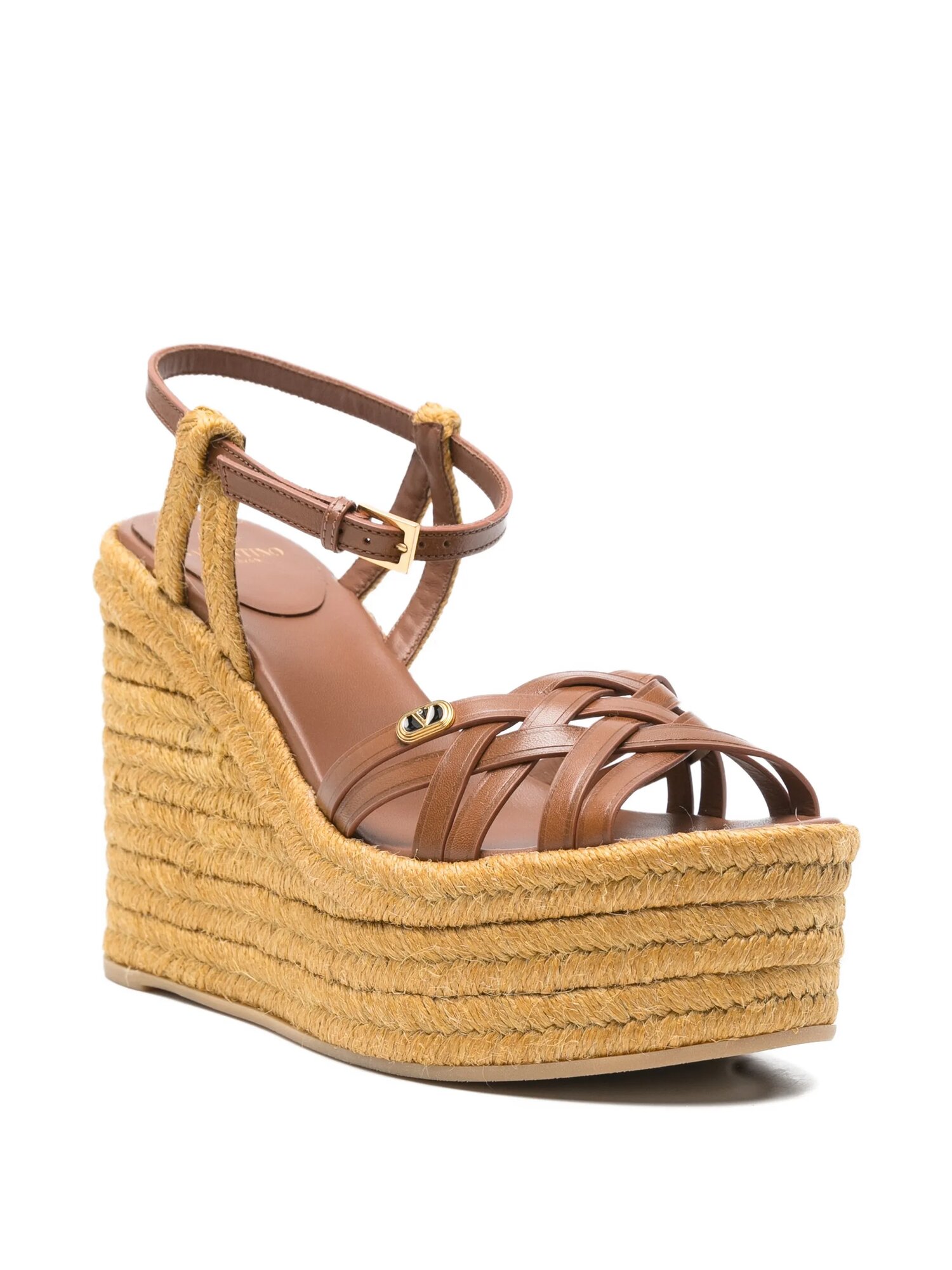 Босоножки Valentino Leather sandals, размер 40, коричневый — фото 1