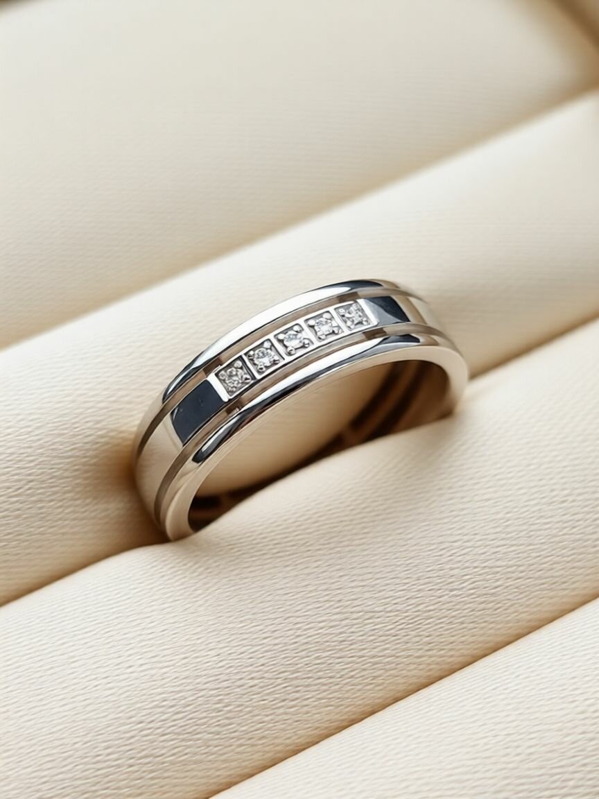 Кольцо тонкое, обручальное, серебро, 925 проба, родирование