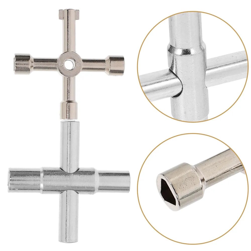 Двухштуковый набор стальных крестовых ключей для водопроводных и газовых вентилей