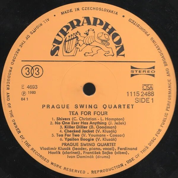 Prague Swing Quartet - Tea For Four EX- — фото 1