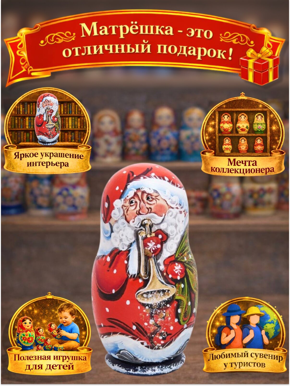 Матрешка Песня Деда Мороза — фото 1