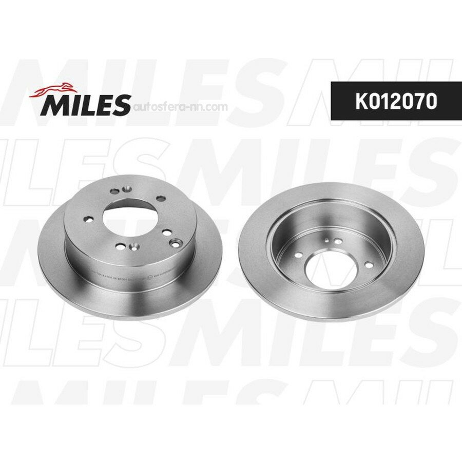 MILES K012070 Диск тормозной HYUNDAI SONATA (NF)/TUCSON 04-/KIA SPORTAGE 04- зад. (D=262mm)