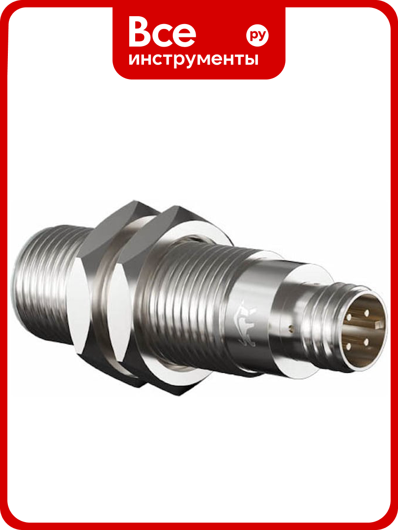 Индуктивный датчик Prompower kj118-d08na-ds1248-ly, латунь, заподлицо, м18, 8 мм, npn-но, разъем m12 KJ118D08NADS1248LY
