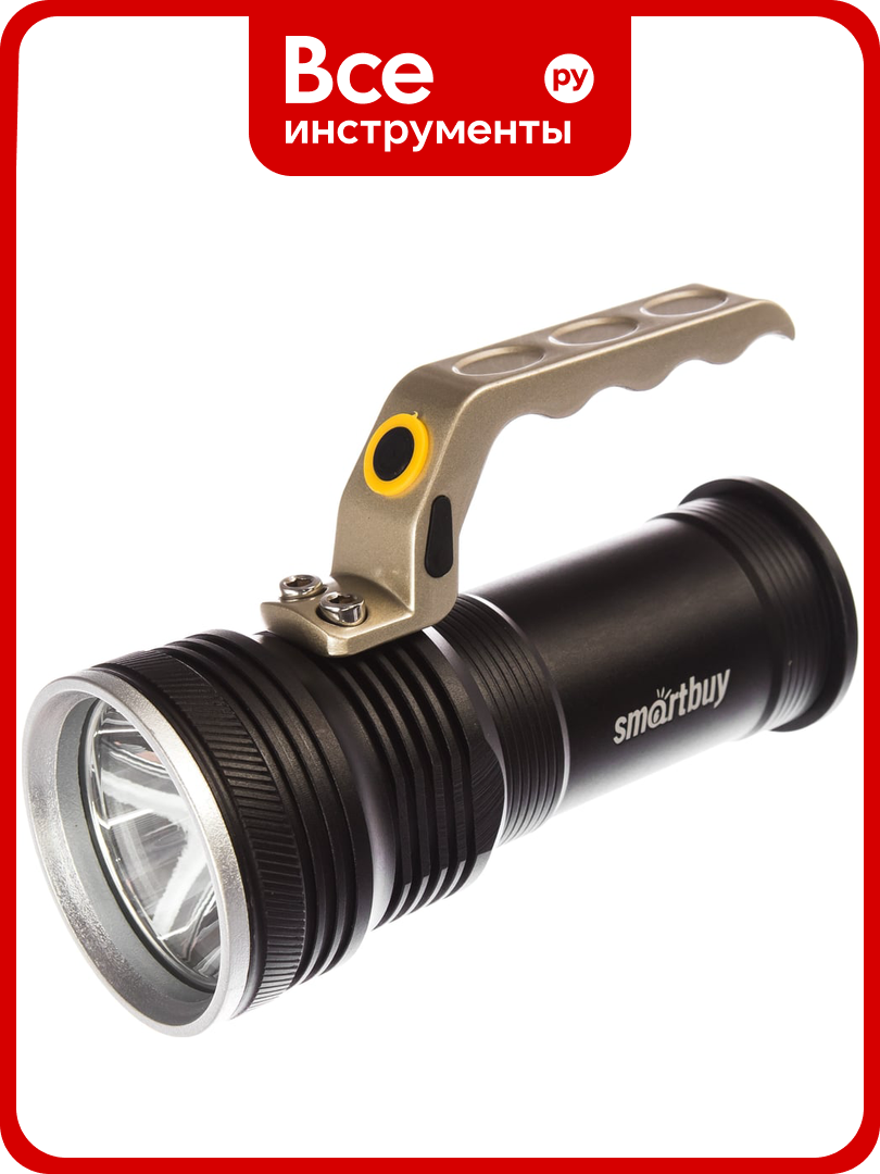 Аккумуляторный светодиодный фонарь Smartbuy CREE T6 10Вт, металлический с ручкой, IP54 SBF-30-H