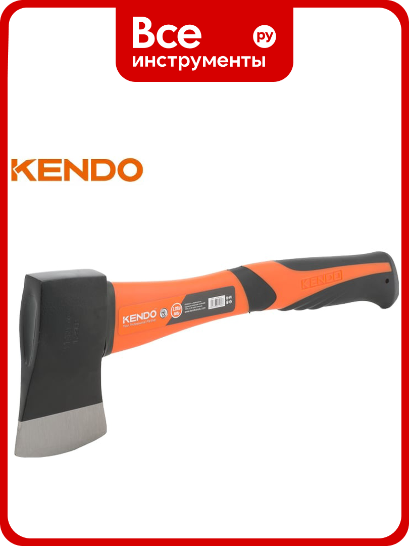 Топор c фиберглассовой ручкой KENDO 565 г 25462, сталь, плотницкий инструмент, кованая углеродистая сталь