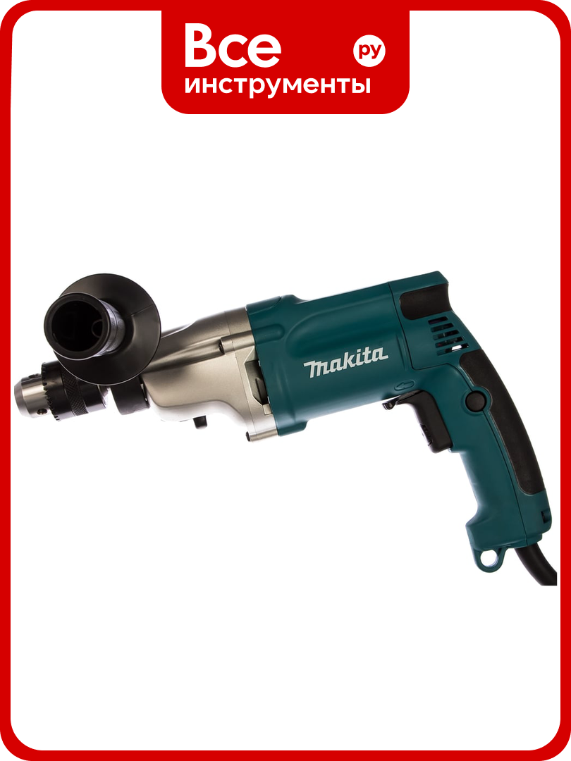 Дрель Makita DP 4010 безударная, щеточный двигатель, два режима скорости, ключевой патрон широкого диапазона, реверс