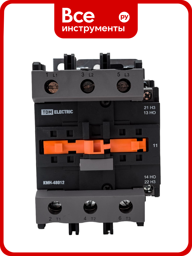 Контактор TDM ELECTRIC КМН-48012 модульный 4‑полюсный нереверсивный DIN‑рейка IP20 80А 230В для переменного тока