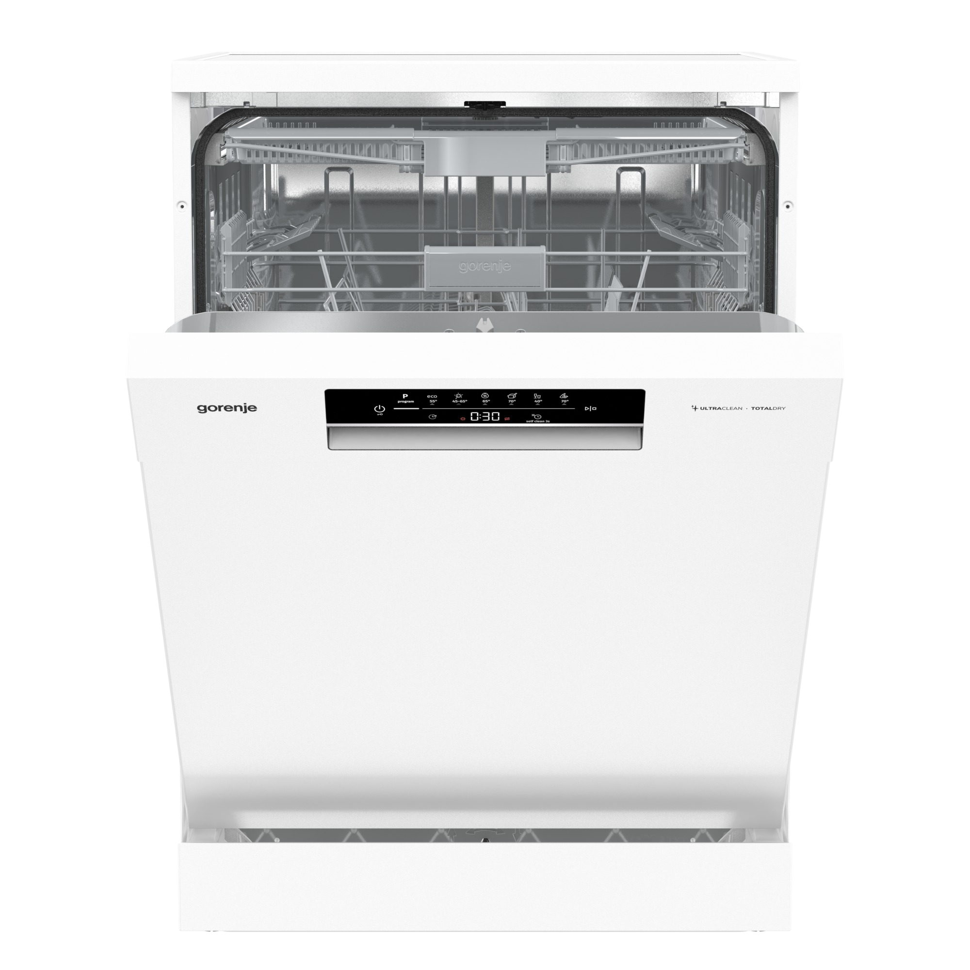 Посудомоечная машина отдельностоящая Gorenje GS643C90W, 16 комплектов, 60 см, 3 корзины, автооткрывание двери, быстрая мойка, защита от протечек, A+++