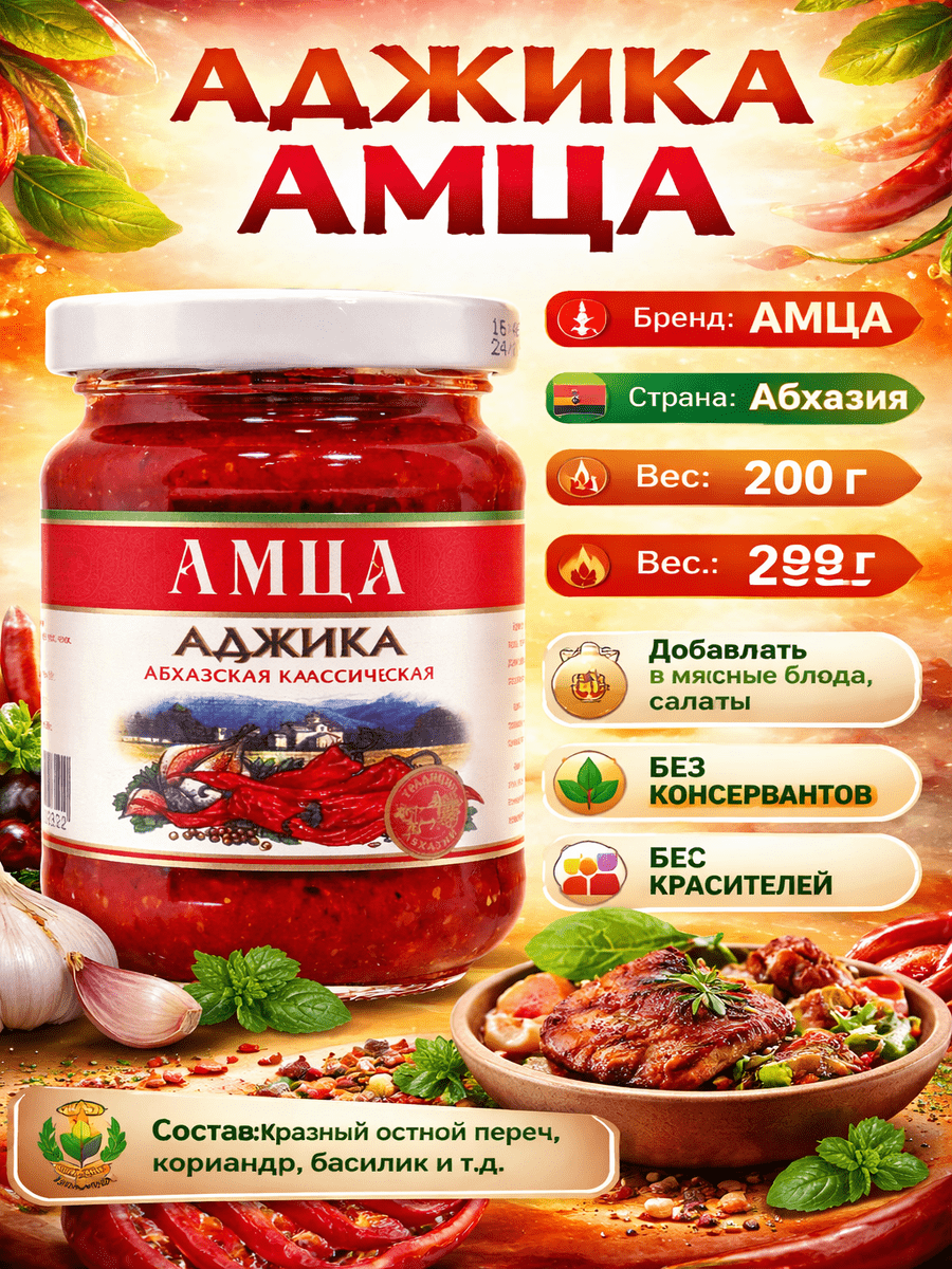 Аджика Амца Абхазская классическая, 200г
