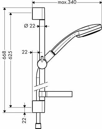Душевая штанга "Hansgrohe" Croma 100, Vario Unica, C 27772000