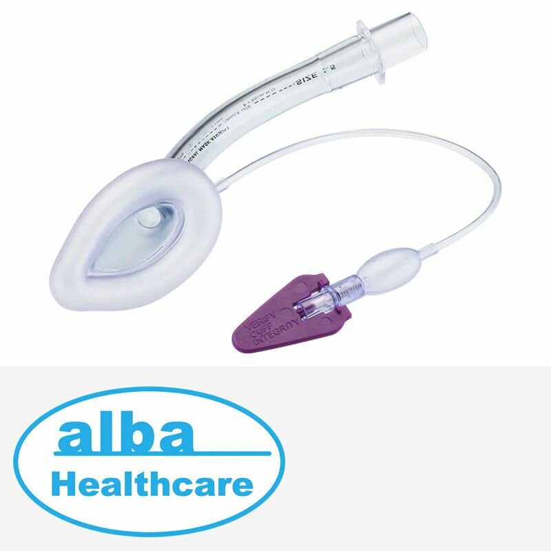 Маска ларингеальная Alba Healthcare № 2.5, ПВХ, одноразовая, прозрачная, фиолетовая, стерильная
